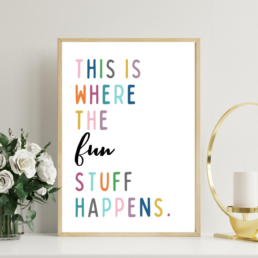 Where the Fun Stuff Happens Wall Art, Playroom Poster, Playroom Decor ...