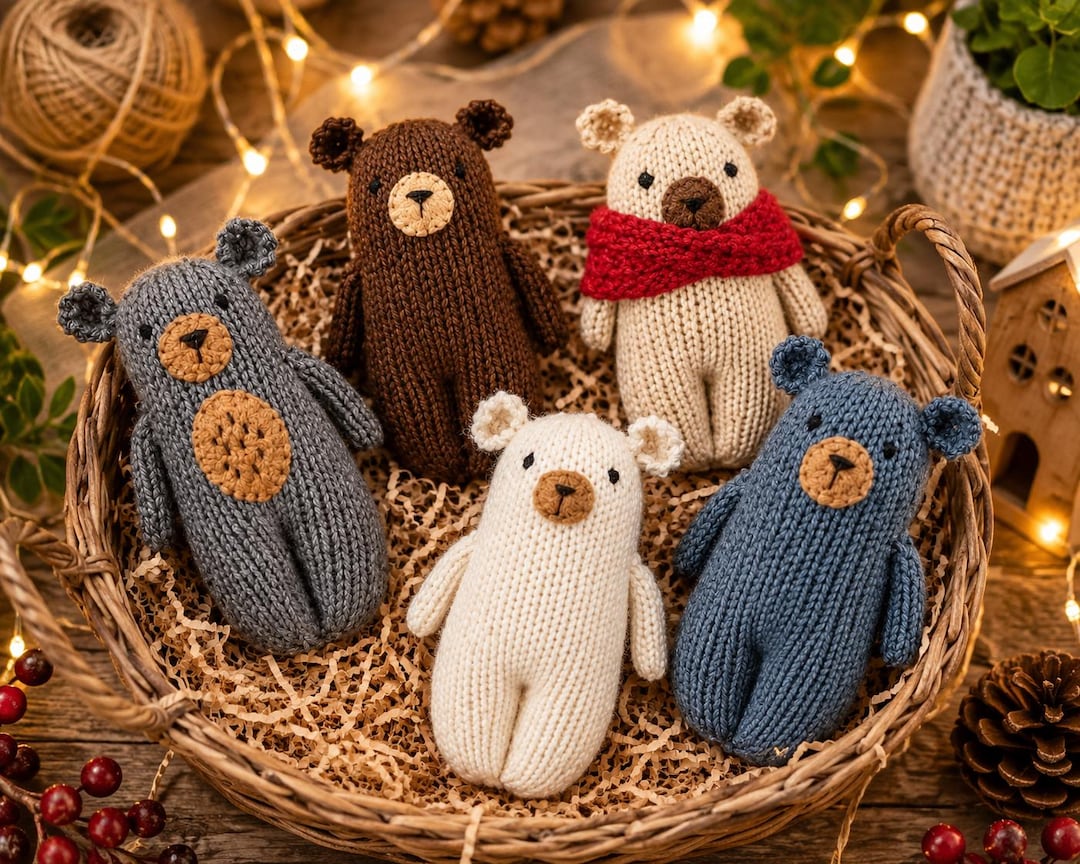 Knitting Pattern PDF, Scandi Teddy Bear Plush Toy, Minimalist Knit ...