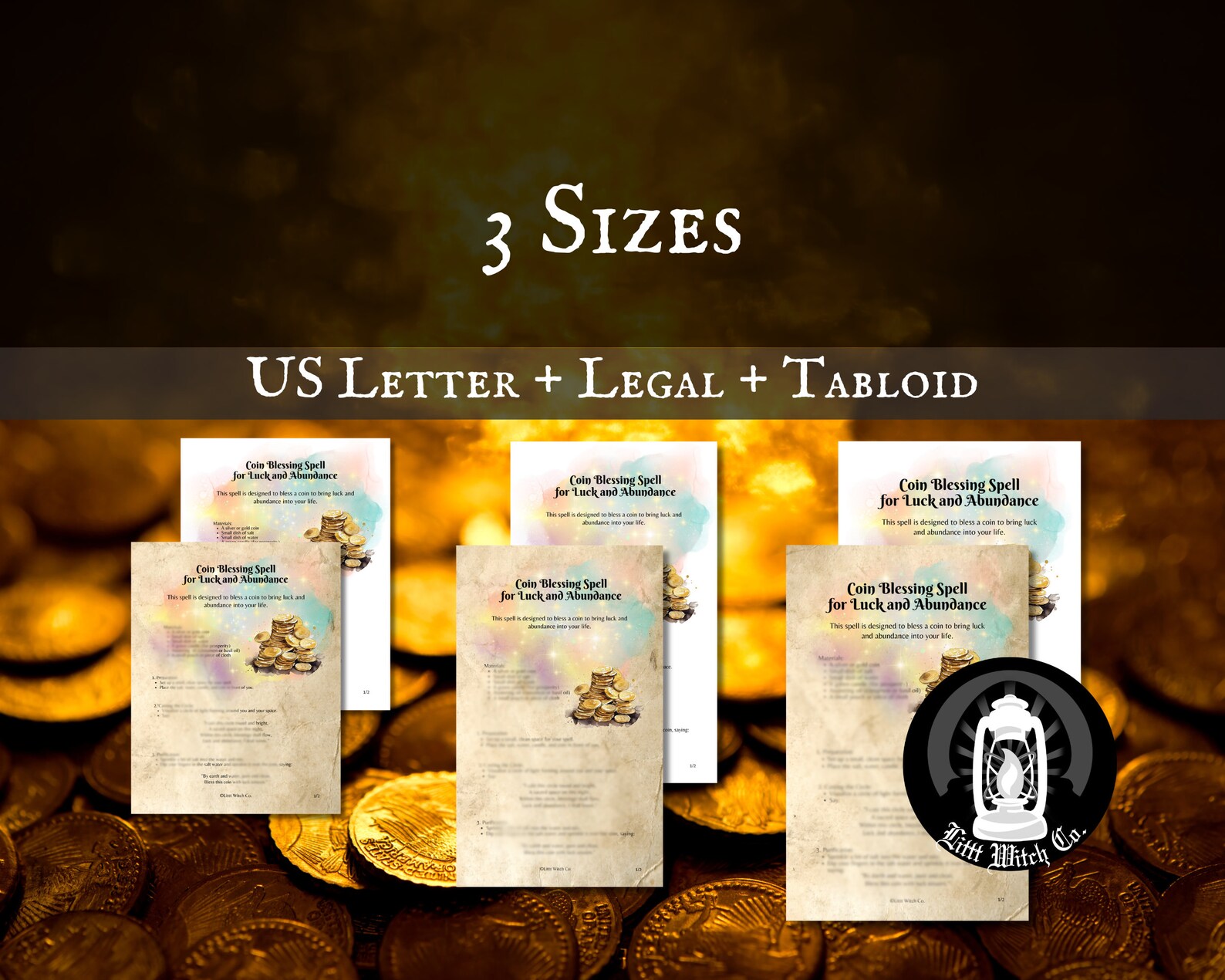 Coin Blessing Witch Spell for Good Luck and Financial Abundance Bless ...