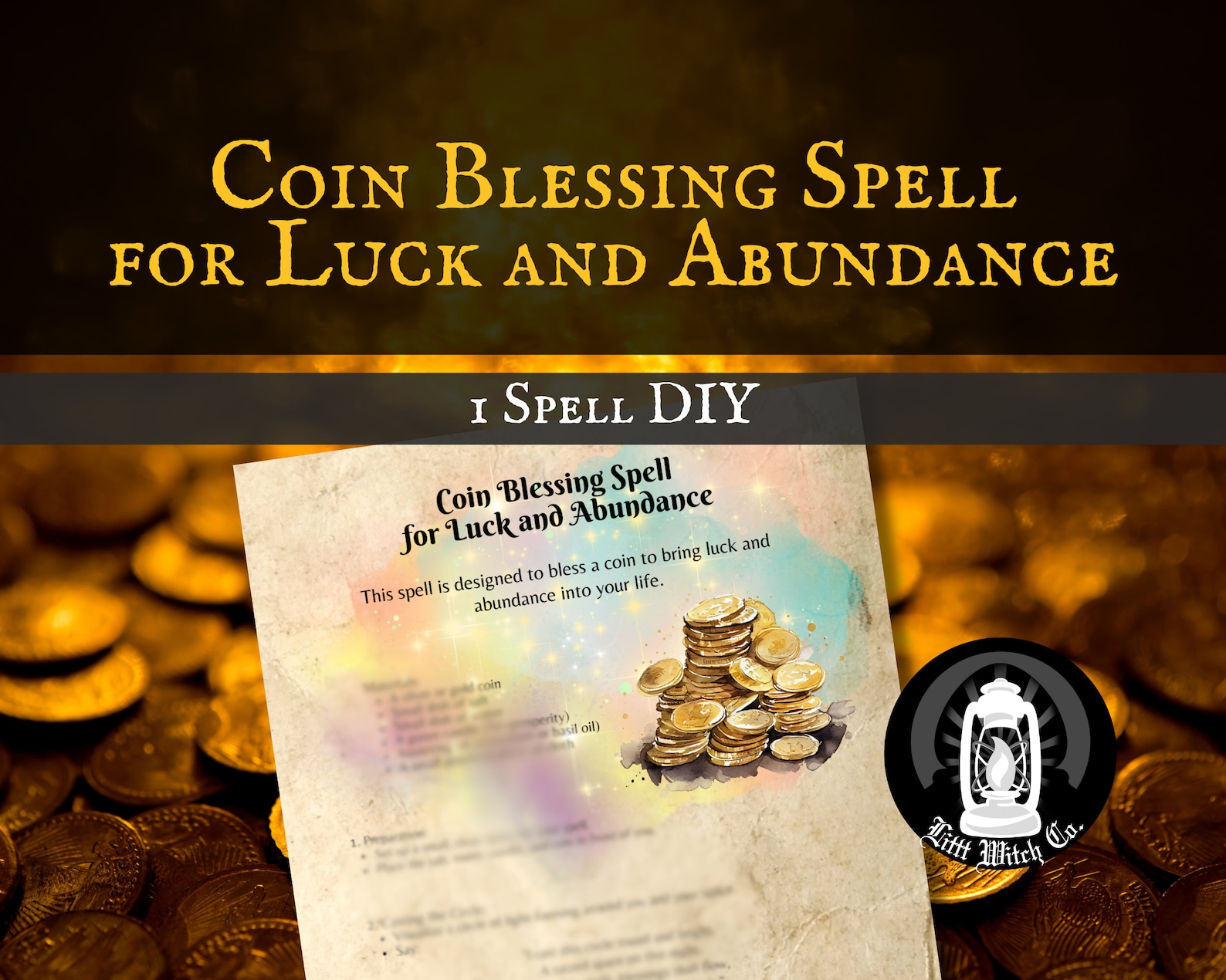 Coin Blessing Witch Spell for Good Luck and Financial Abundance Bless ...