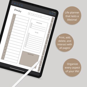 Life Planner Digital & Printable, Daily, Weekly, Monthly, and Yearly ...