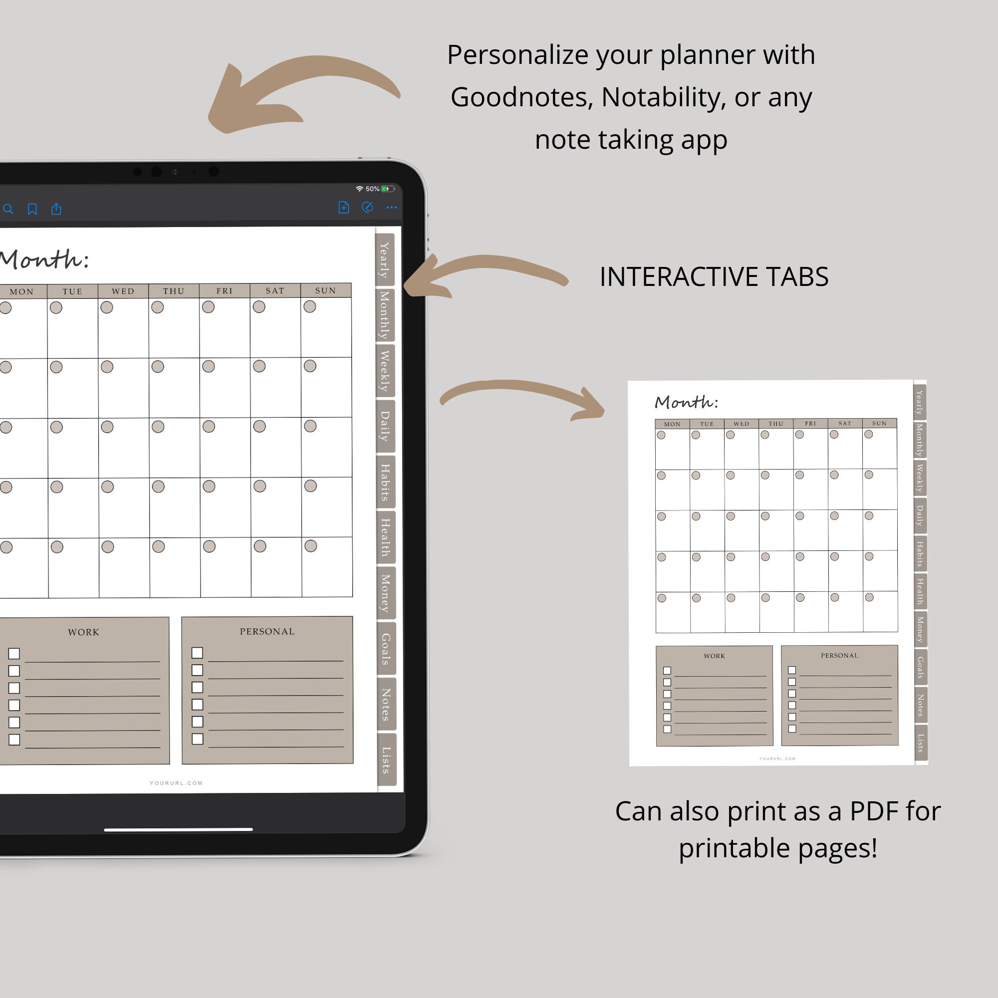 Life Planner Digital & Printable, Daily, Weekly, Monthly, and Yearly ...