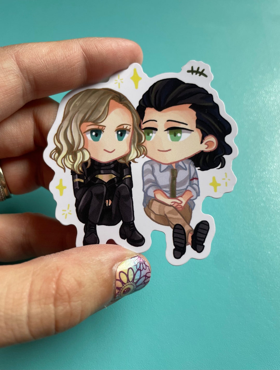 Loki and Sylvie Sticker 3" Vinyl Lady Loki Sitting Marvel Disney Thor ...