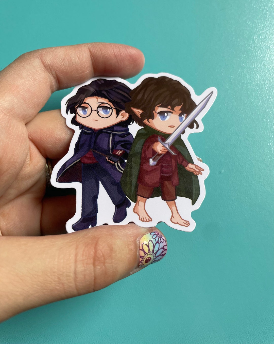 Hobbit and Wizard Sticker 3" Vinyl With Sword and Wand Frodo Baggins ...