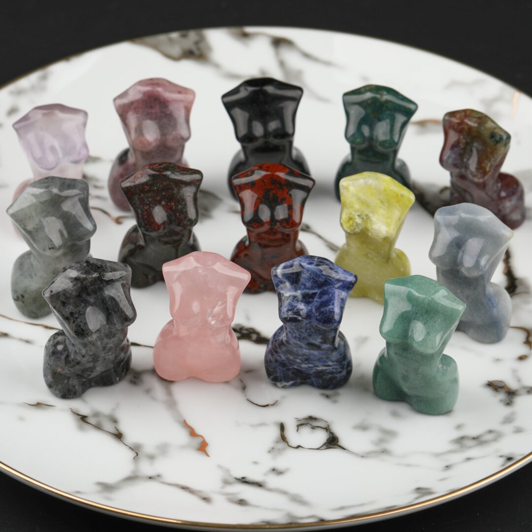 1.8" Carved Crystal Goddess, Quartz Model, Crystal Figurine Home ...