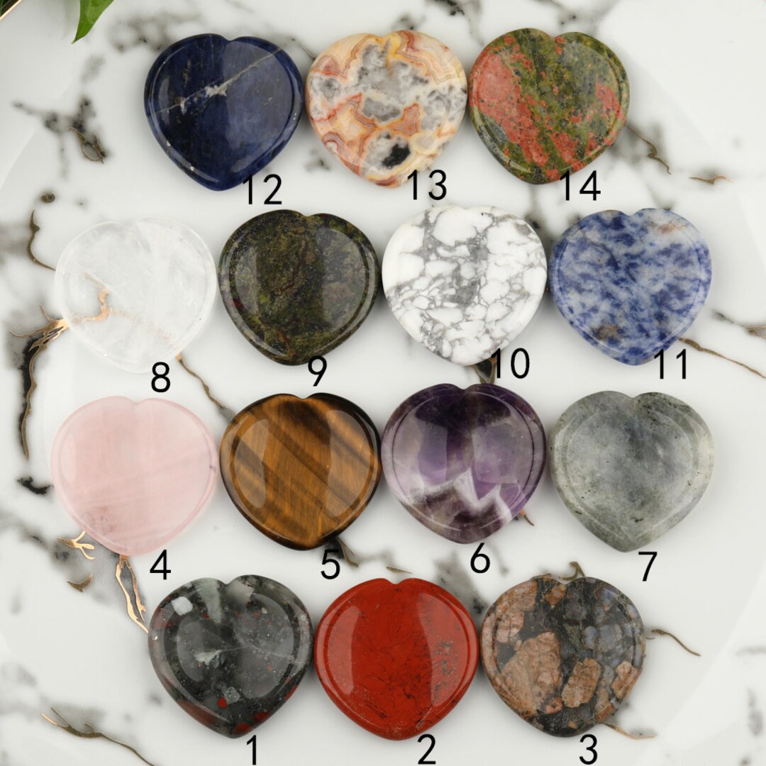 1.5" Heart-shaped Worry Stones for Anxiety Relief - Handheld Calming ...