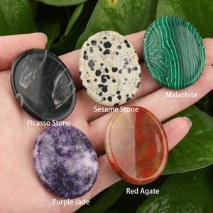 Handmade Worry Stone, Natural Gemstone Palm Stone for Anxiety Relief ...