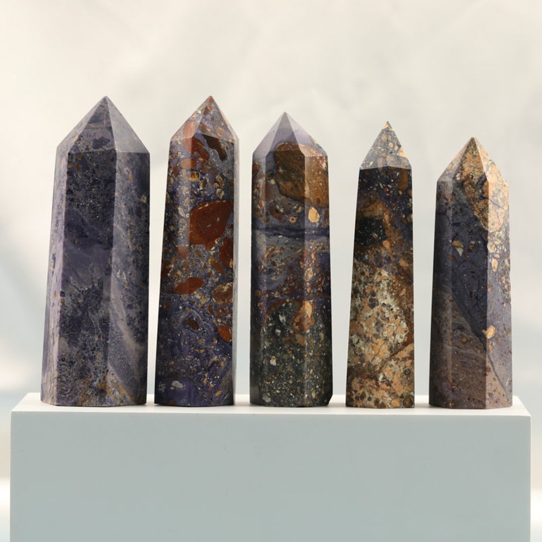 Natural Sugilite Points, Reiki Healing Crystal Quartz Obelisk Points ...