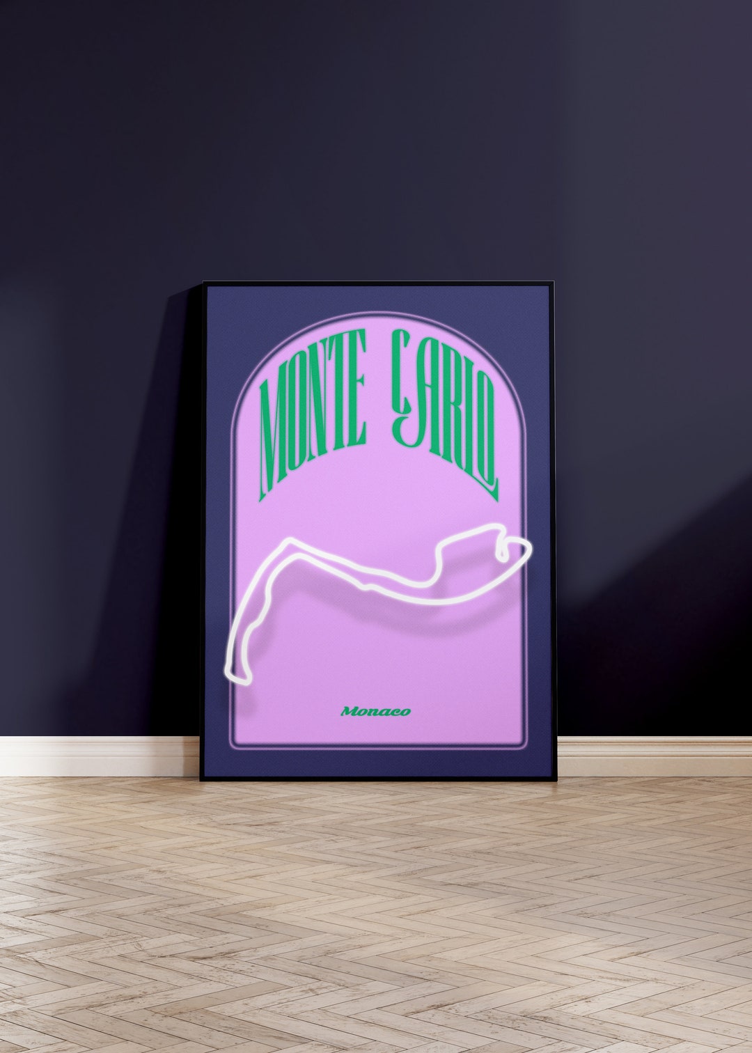 F1 Poster Monaco F1 Wall Art Retro Style Poster Arch Shape - Etsy UK