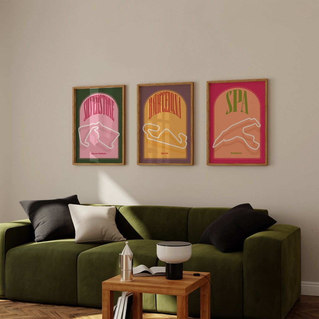 F1 Poster, EURO 3 PACK, F1 Track Poster, F1 Wall Art, Retro Poster ...