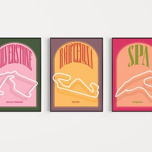 F1 Poster, EURO 3 PACK, F1 Track Poster, F1 Wall Art, Retro Poster ...