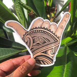 LARGE Hawaiian Shaka Vinyl Sticker Polynesian Tattoo Design - Etsy