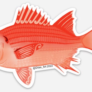 Menpachi Fish Sticker Hawaii 'u'u Soldierfish - Etsy