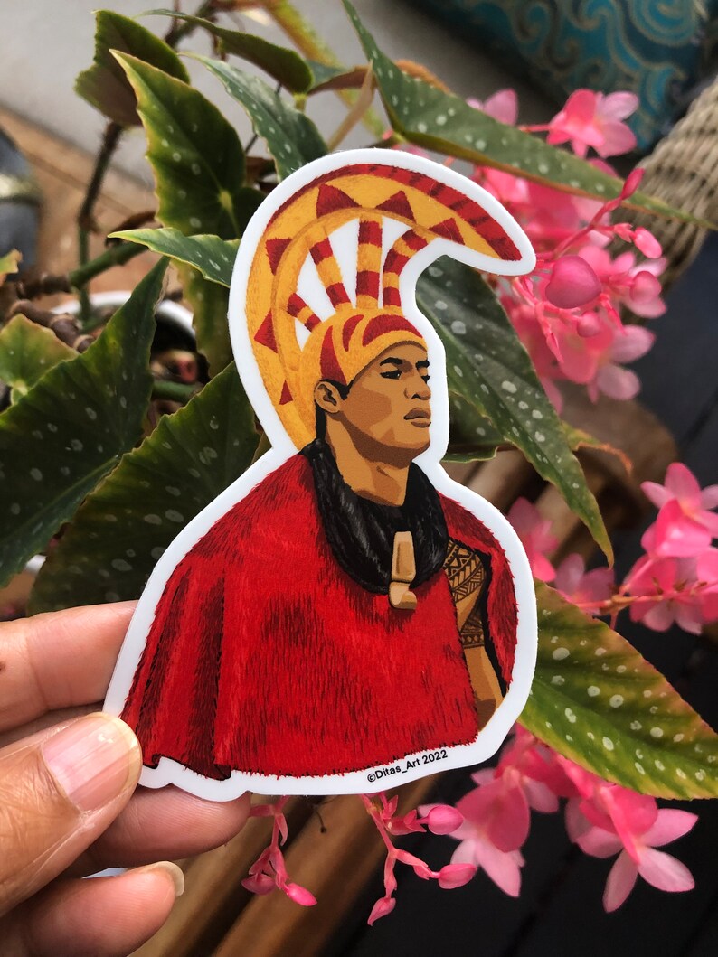 Hawaiian Warrior Kanaka With Mahiole and Feather Cloak Ahu Ula - Etsy