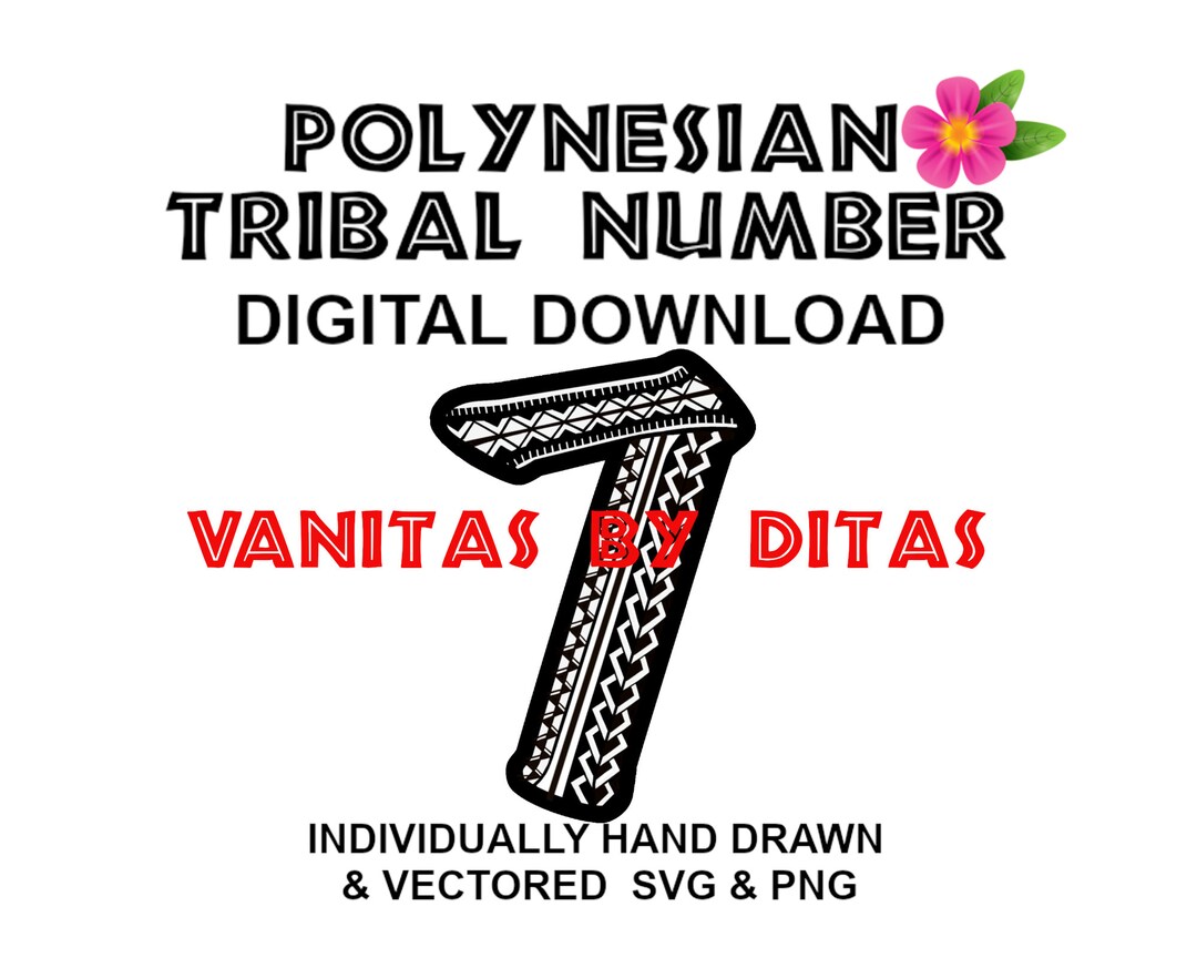 Digital Download Polynesian Tribal Design Vectored Number Seven 7 PNG ...
