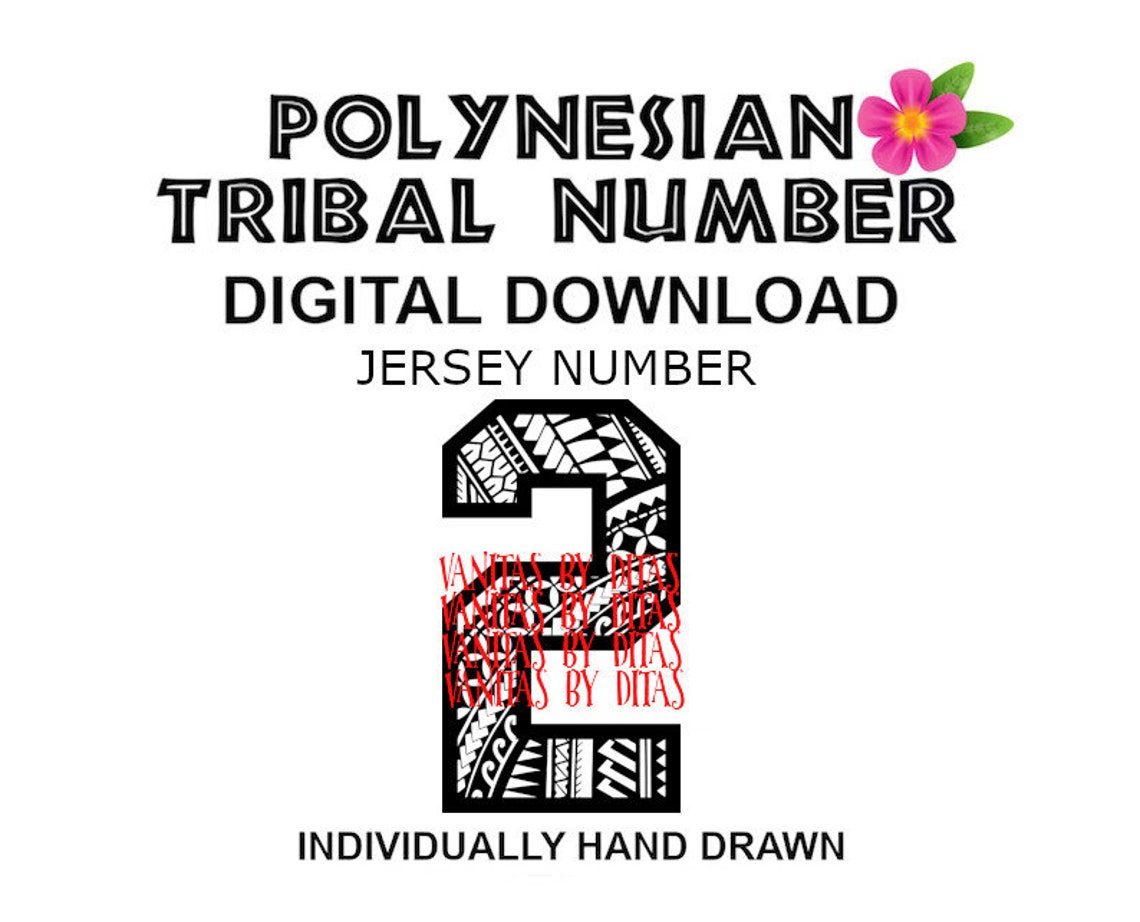 Digital Download Polynesian Tribal Design Vectored Jersey Number 2 Only ...