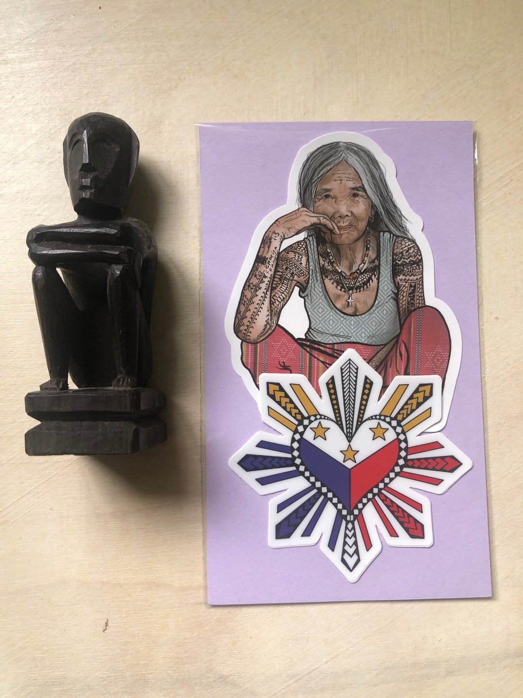 Indigenous Stickers Vinyl Decal 2 Pack C Philippine Heart Sun Flag and ...