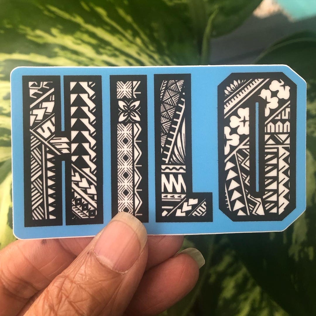 Hilo on Big Island Hawaii Polynesian Print Design Vinyl Decal Sticker ...
