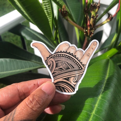 SMALL Hawaiian Shaka Vinyl Sticker Polynesian Tattoo Design - Etsy