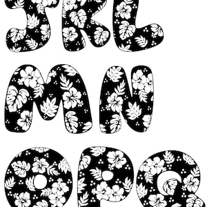 Digital Download Hawaii Bubble With Flower Monstera Dots Design ...