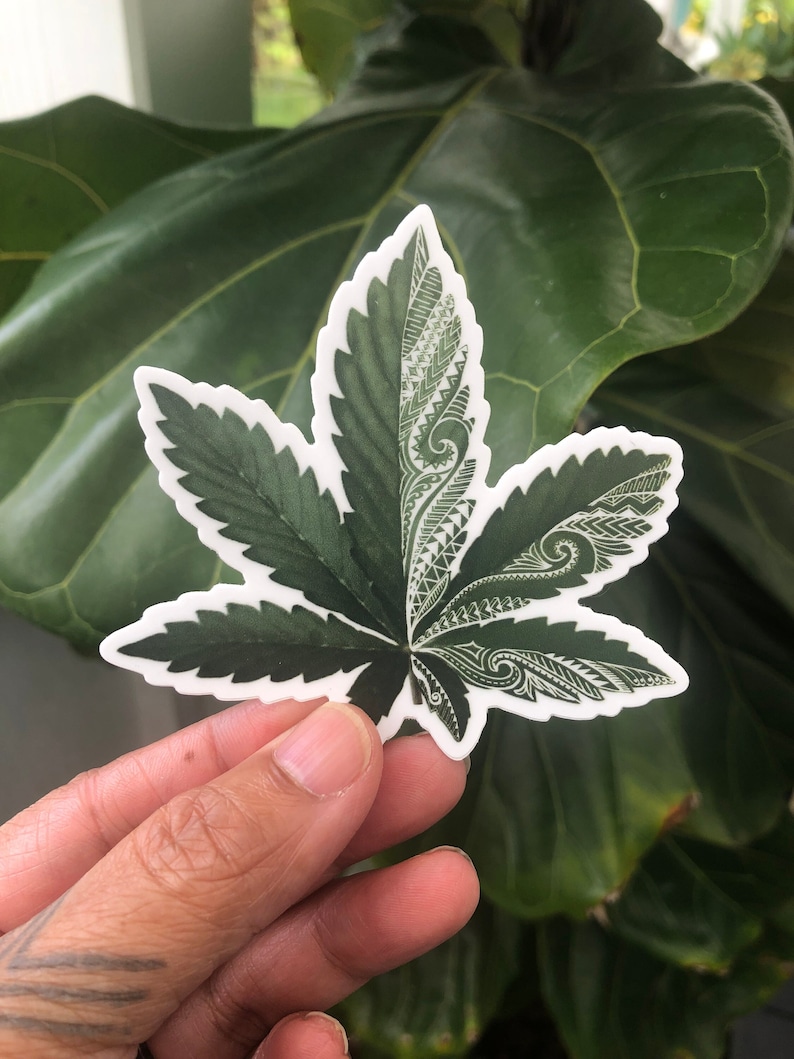 Mary Jane Marijuana Leaf Pakalolo Cannabis Vinyl Decal Sticker With ...