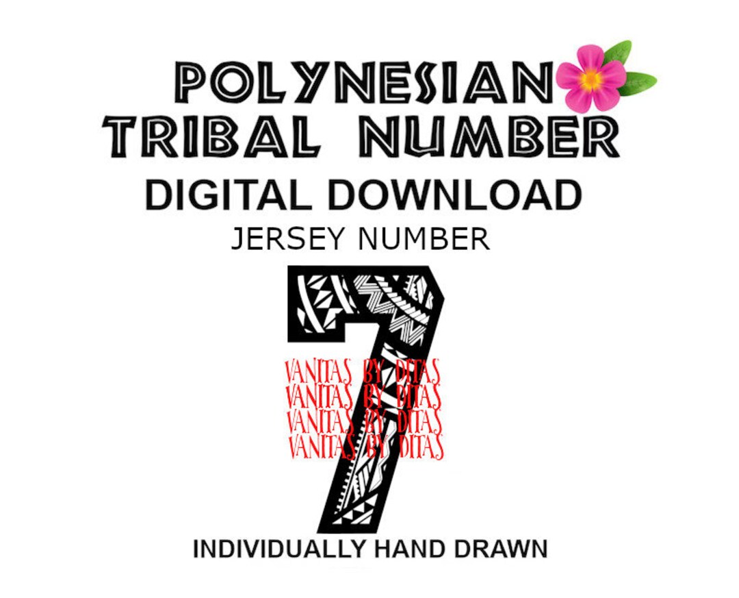 Digital Download Polynesian Tribal Design Vectored Jersey Number 7 Only ...