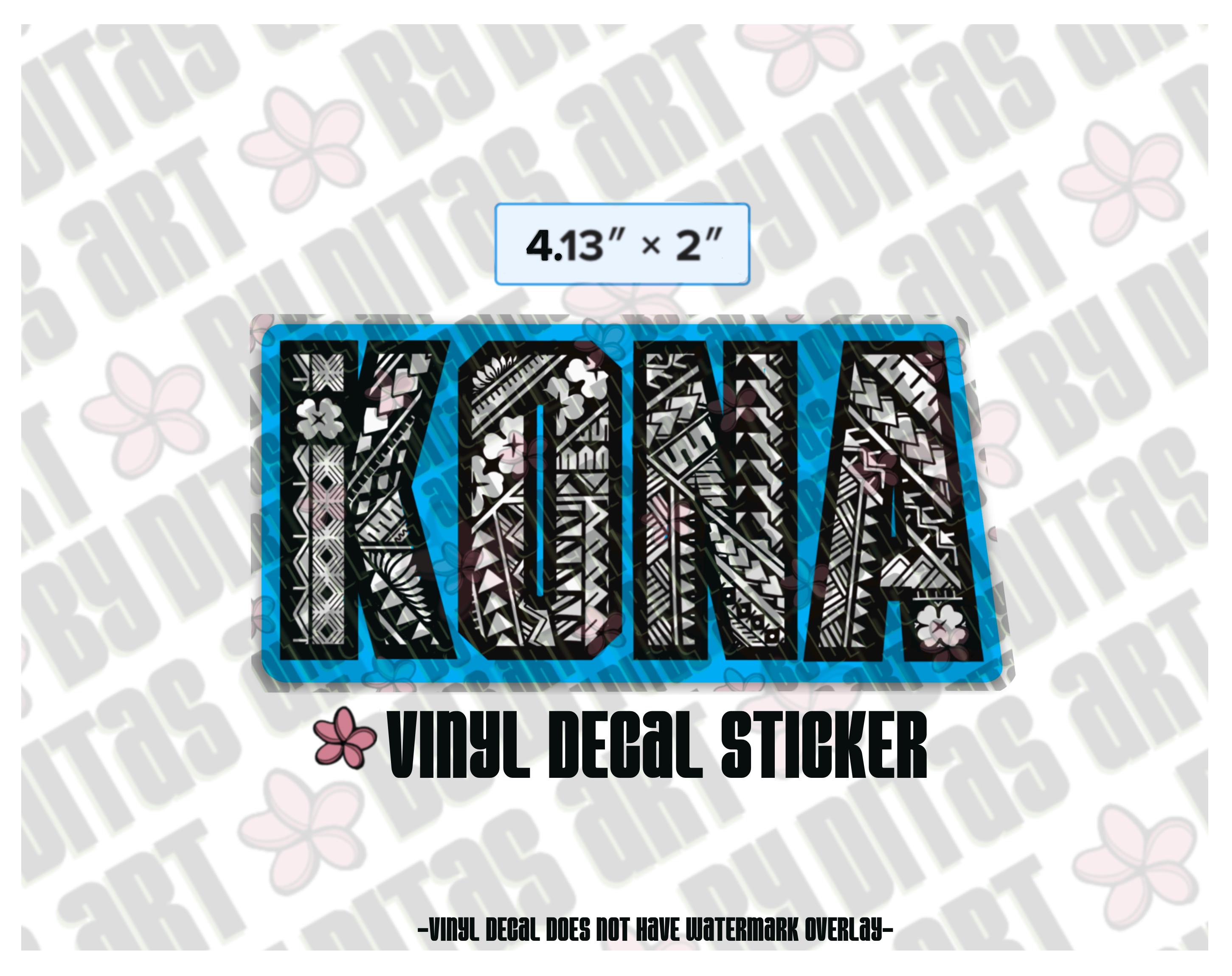 Kailua Kona on Big Island Hawaii Polynesian Print Design Vinyl Decal ...