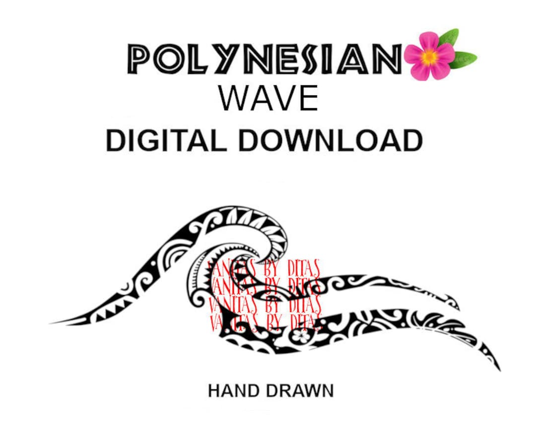 Digital Download Polynesian Tribal Design Wave PNG Format - Etsy