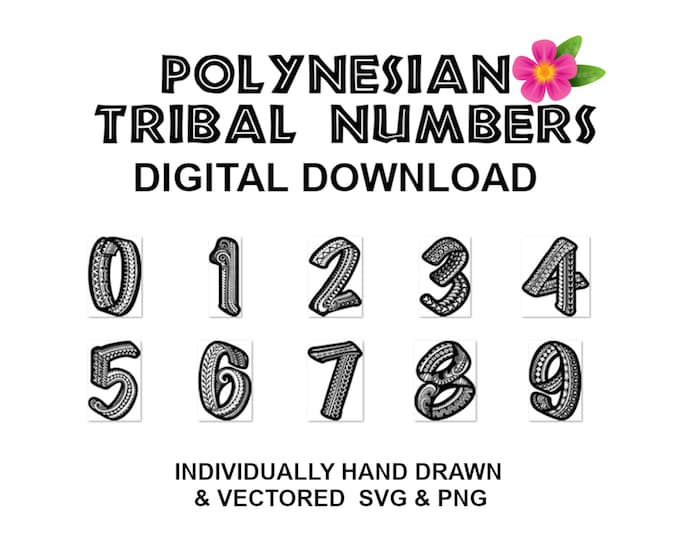Polynesian Tribal Letters and Numbers Bundle | Tribal Letters A to Z ...