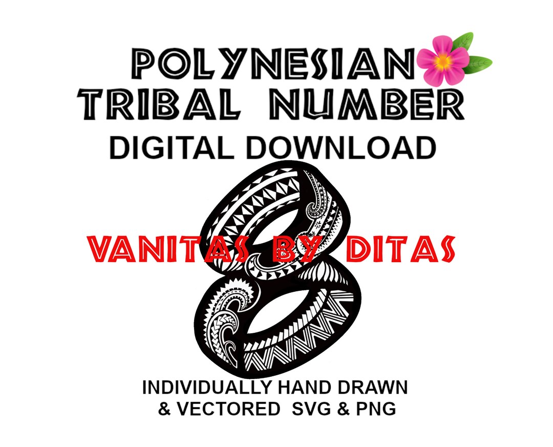 Digital Download Polynesian Tribal Design Vectored Number Eight 8 PNG ...