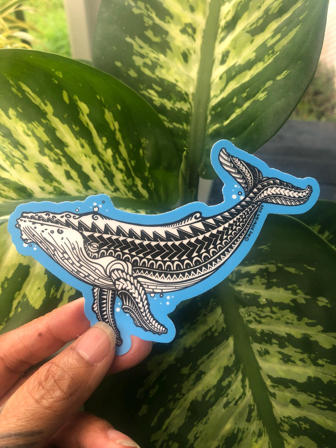 Humpback Whale Vinyl Decal Sticker With Polynesian Design - Etsy