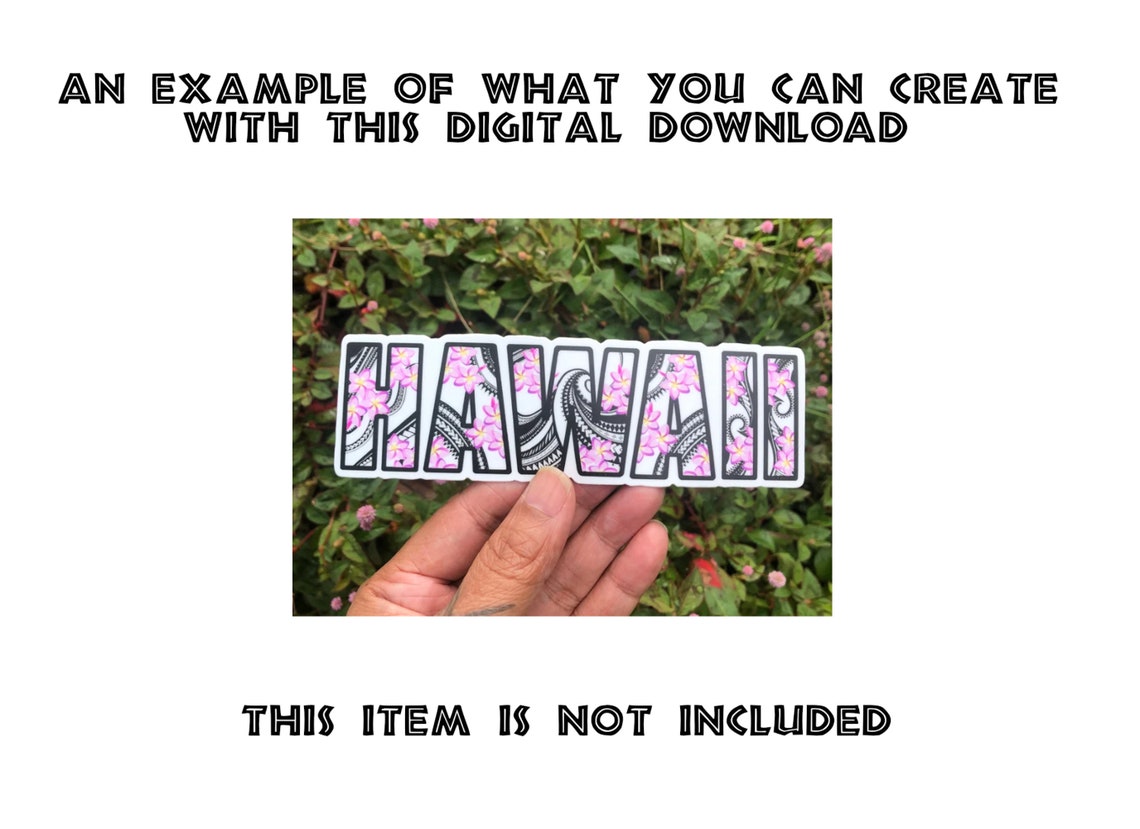 Digital Download Polynesian Flower and Tribal Design Alphabet - Etsy
