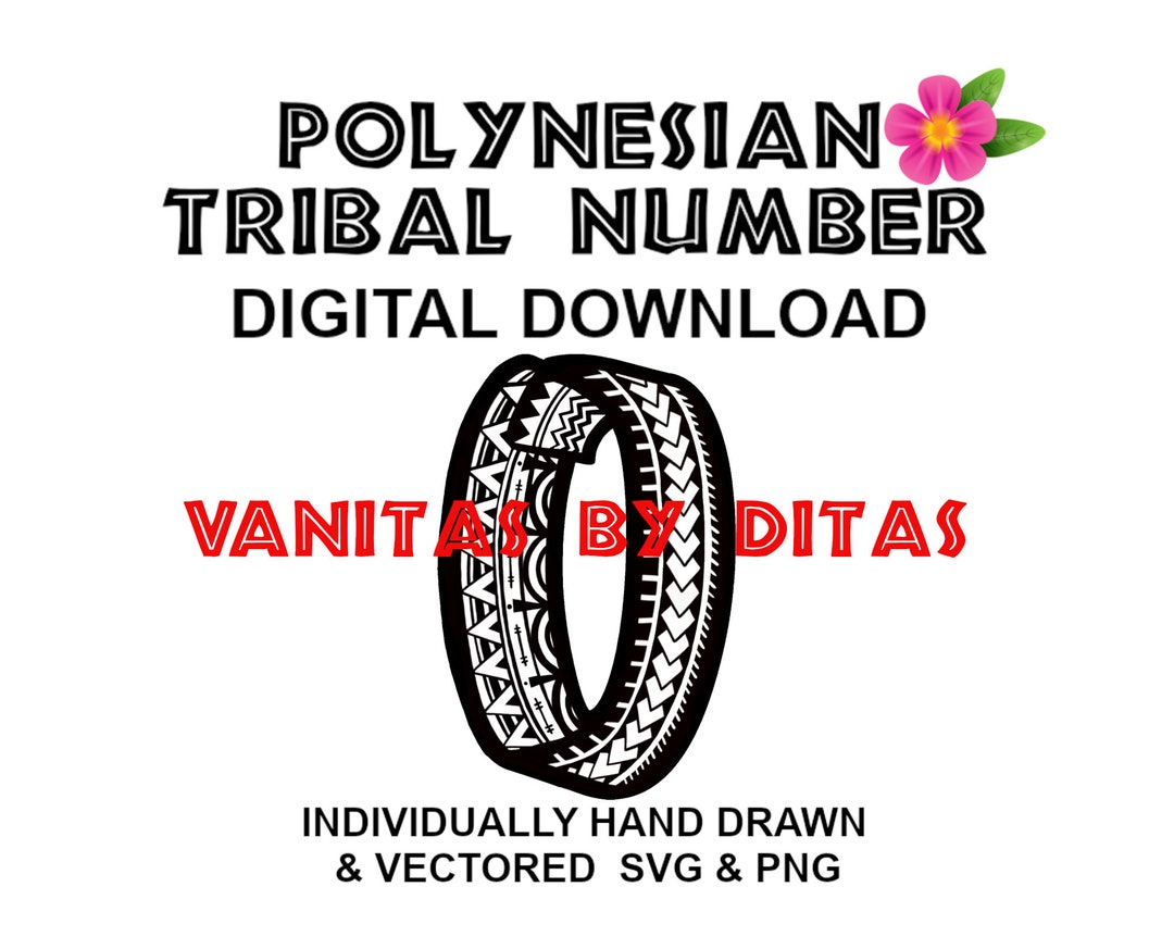 Digital Download Polynesian Tribal Design Vectored Number Zero 0 Only ...