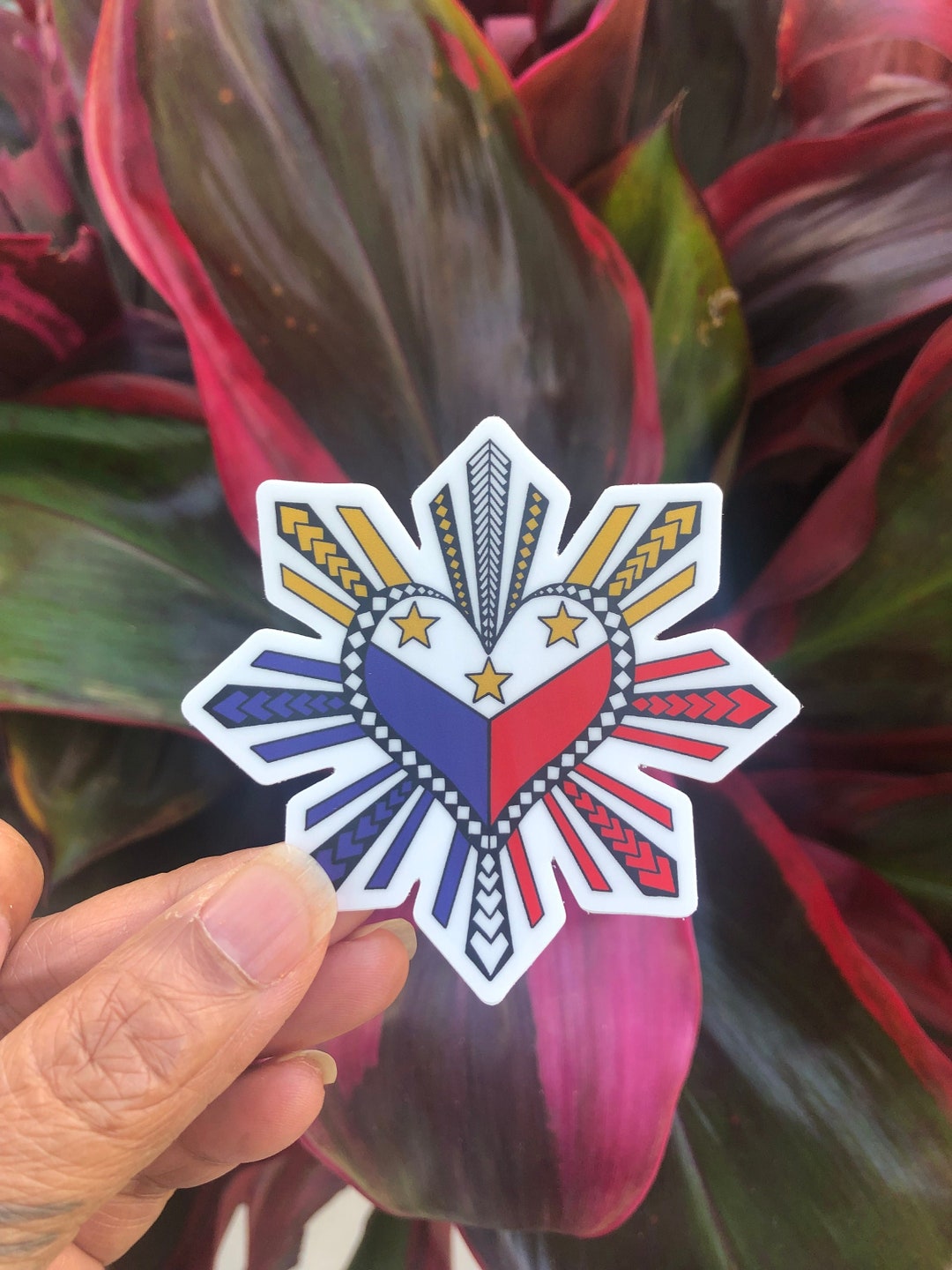 Indigenous Filipina Filipino Heart Philippines Sun Sticker Tattoo ...