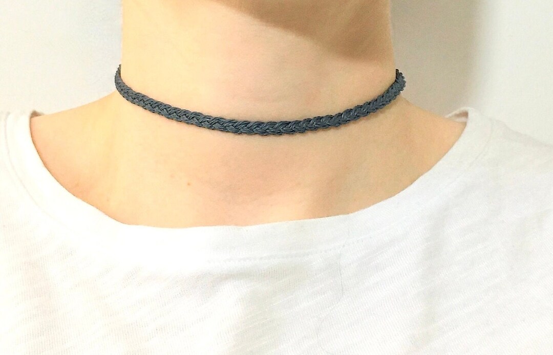 Braided Choker Minimalist Choker Thick Braided Choker - Etsy