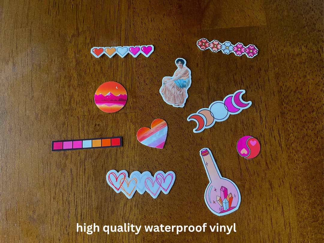 Subtle Lesbian Sticker Pack, Sapphic Pride Sticker Set, Hidden Lesbian ...