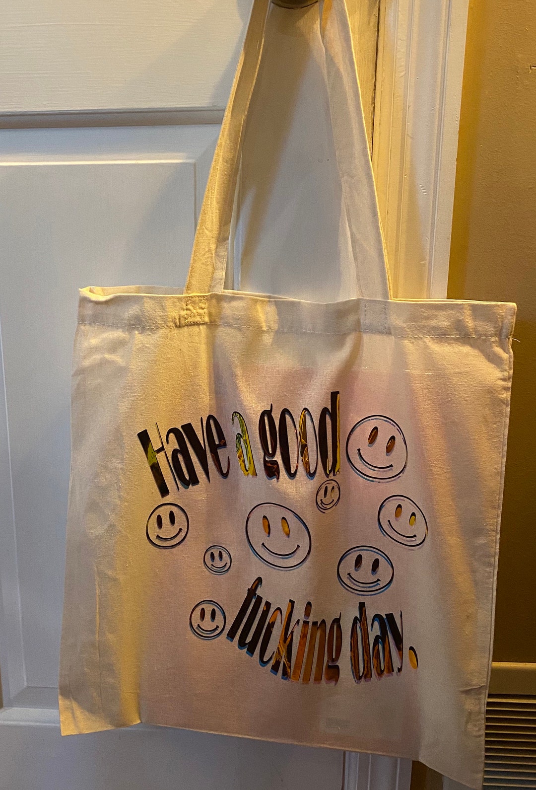 Have a Good Day Tote Bag Smiley Face Bag Canvas Bag Cute Bag Aesthetic ...