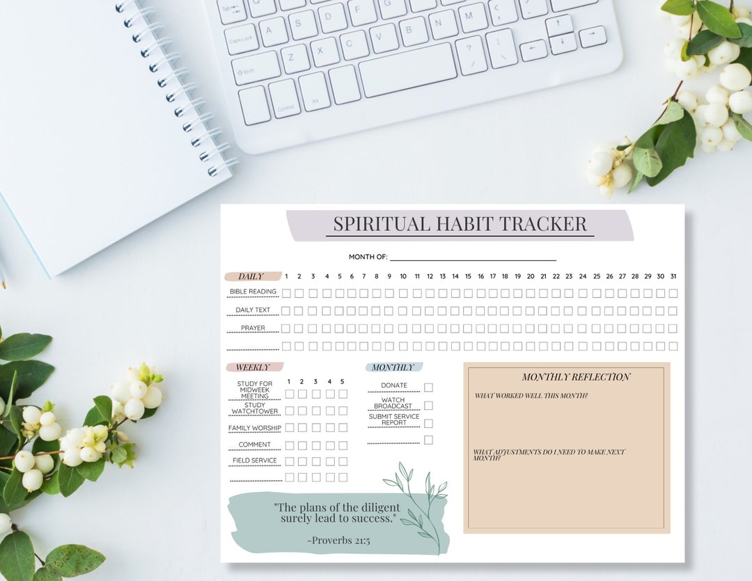 JW Printable Habit Tracker - Spiritual Routine Download for Jehovah's ...