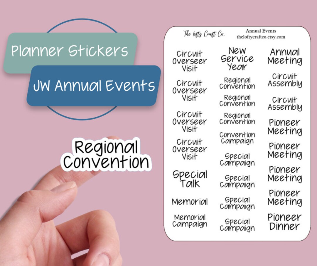 JW Planner Stickers - Annual Events - Cute Gifts for Jehovah's ...
