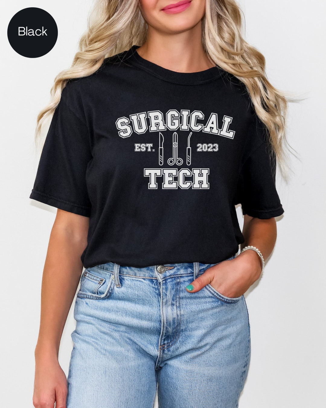 Personalized Surgical Tech Shirt, Gift for Scrub Techs - Collegiate ...