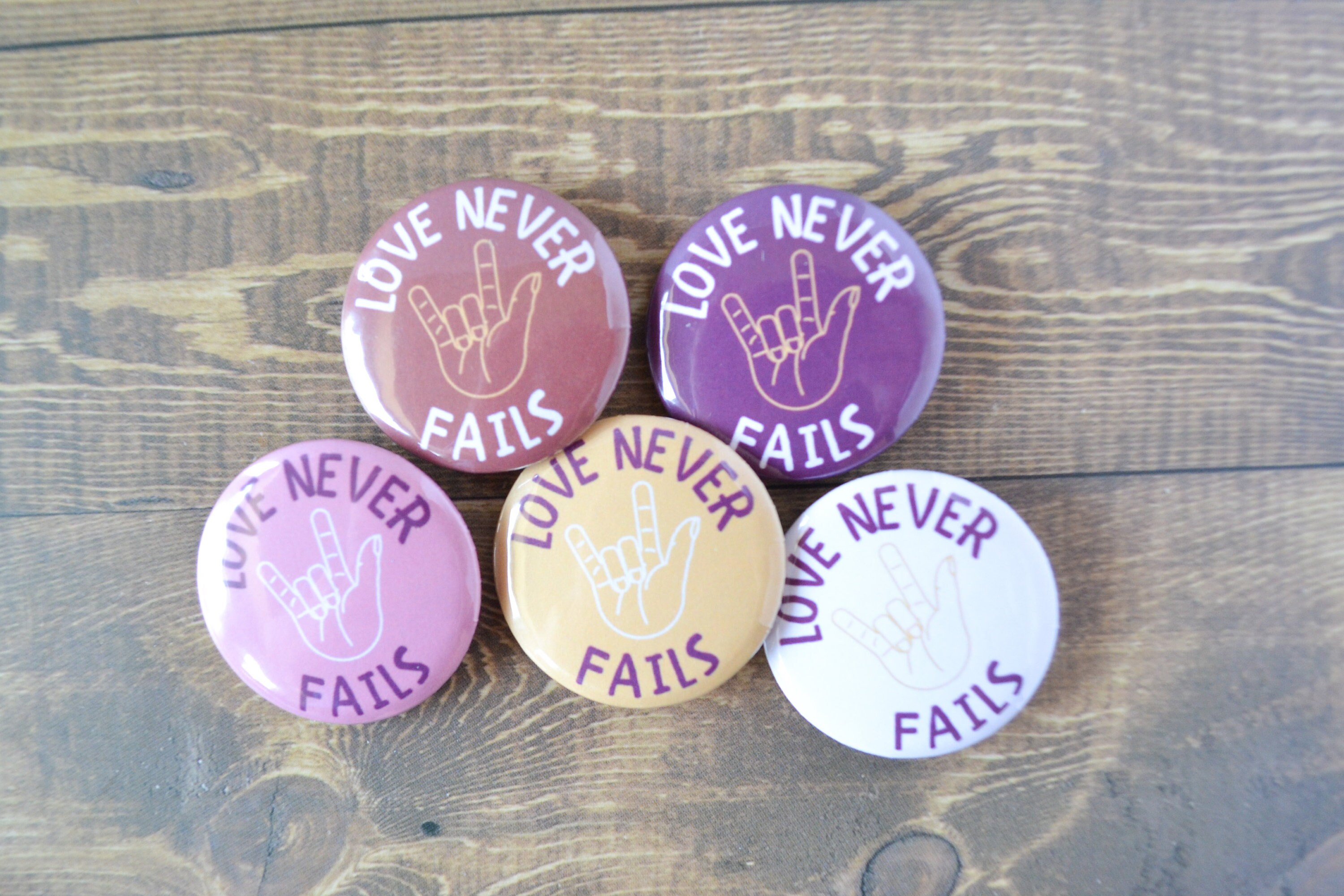 JW Pins, Buttons for Jehovah's Witnesses - ASL I Love You - Love Never ...