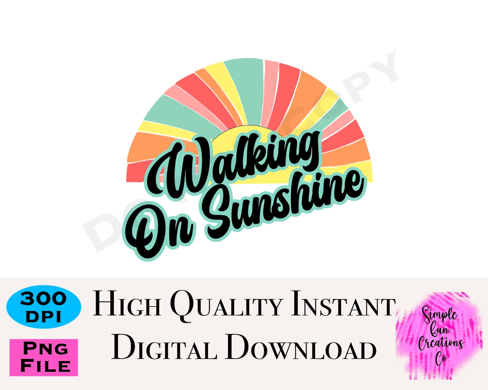 Walking on Sunshine PNG, Summer PNG, Beach Life, Designs Downloads ...