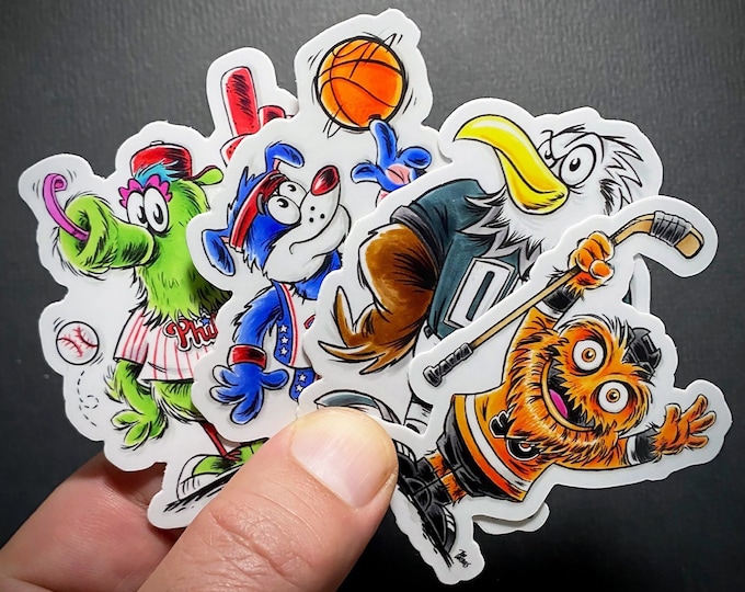 PHILLY MASCOTS Sticker Pack / Phanatic Sticker / Gritty Sticker ...