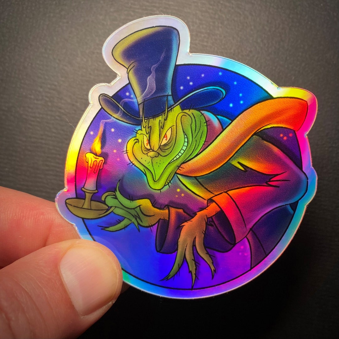 Grinch Sticker / Scrooge Sticker / Holographic Sticker - Etsy