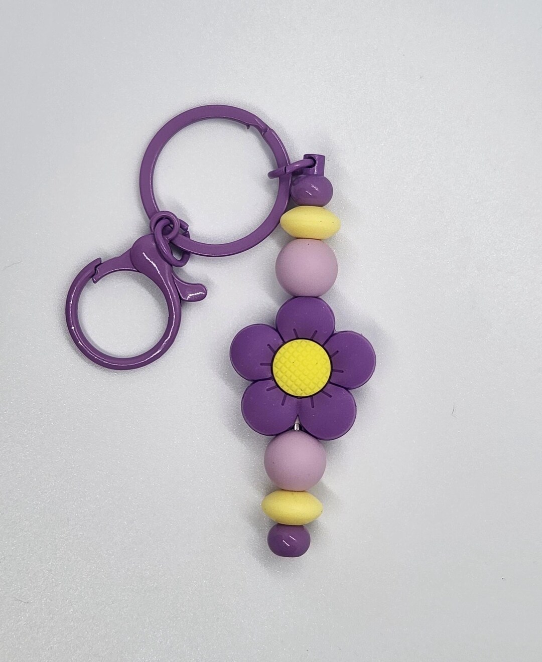 Custom Purple Flower Keychain - Etsy