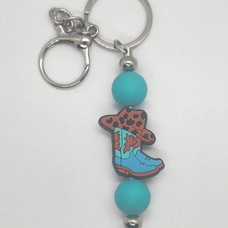 Cowgirl Boot Keychain - Etsy