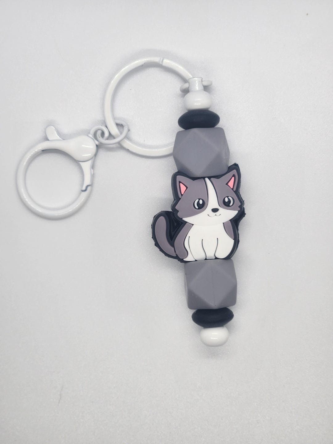 Grey Cat Keychain - Etsy