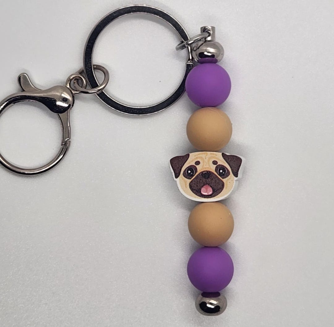 Custom Pug Keychain - Etsy