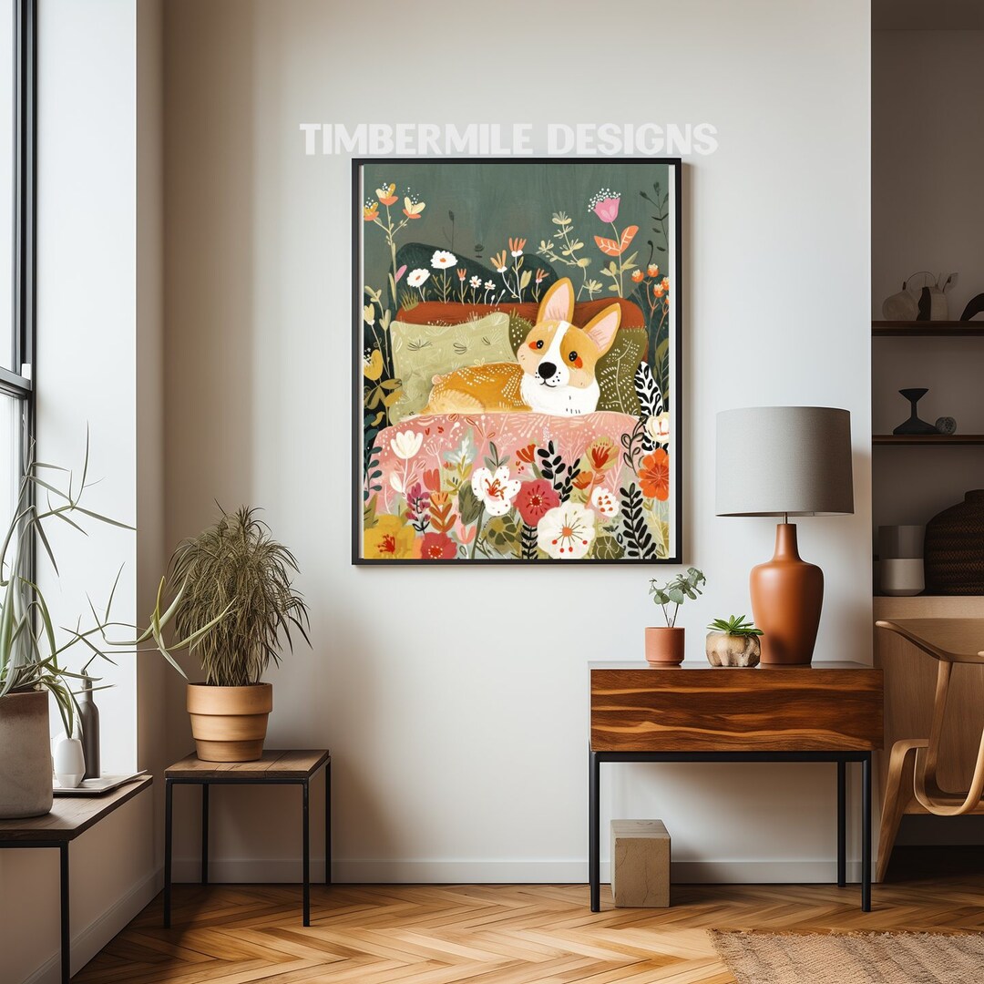 Corgi Charming Canine's Whimsical Dog Illustrations Nursery Artwork for ...