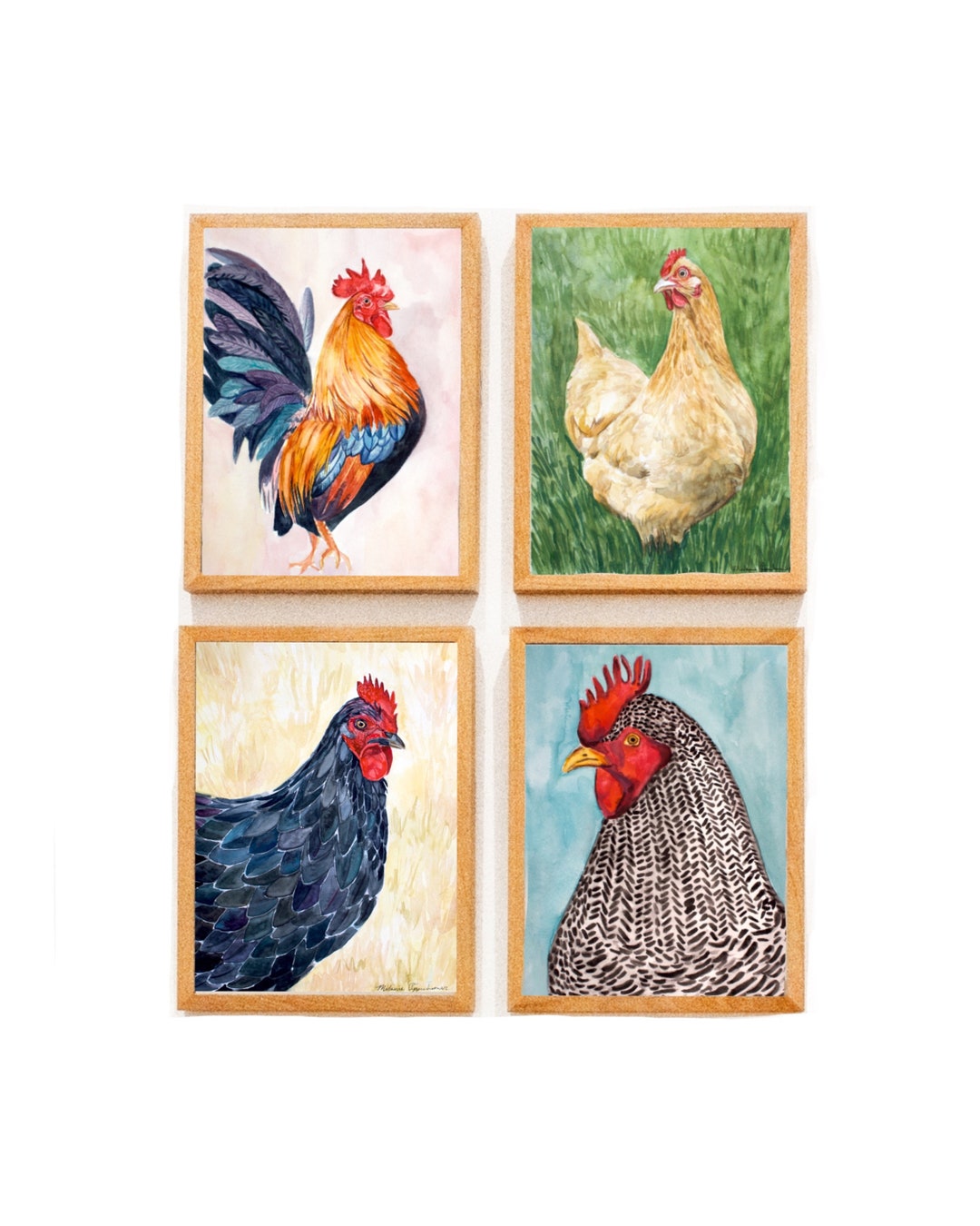 Set of 4 Chicken Prints - Etsy